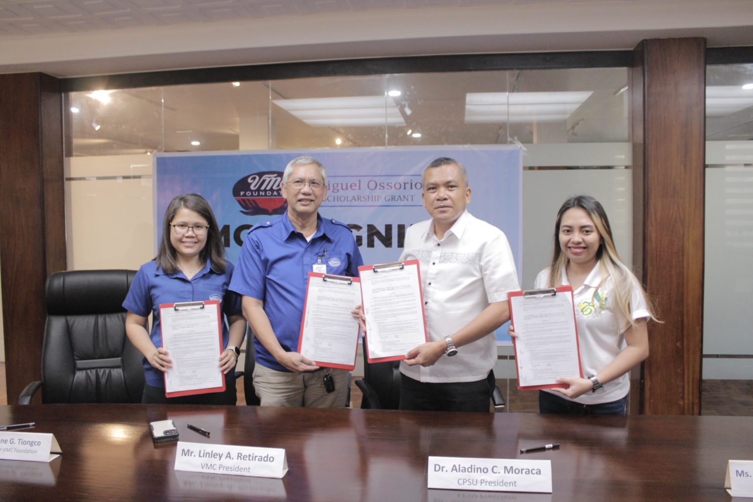 In full. VMC Foundation and CPSU ink MOA for sugar tech scholarships
